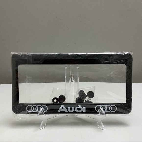 Audi | Other | Audi 2piece Set License Plate Frame Carbon Fiber Look ...